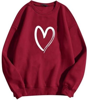 Generic 2025 Sweat Femme sans Capuche- Pull Automne Manche Longue Col Rond Imprimé Casual Coupe Ample Pullover Confortable De Tous Les Jours Passe-Partout Str