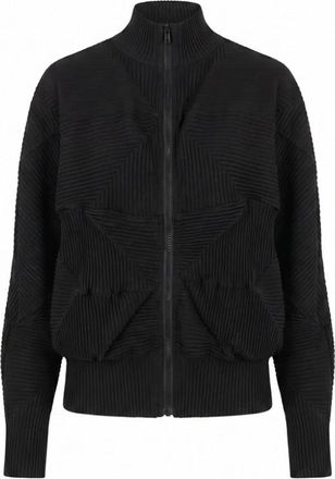 Meimeij Femme, Vestes, Noir, Taille: 38/40 FR Pleated Bomber Jacket