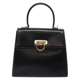 Ferragamo Pre-owned Cuir sacs-main - Femme - Pre-owned - Noir - Taille: ONE Size