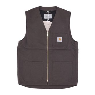Carhartt Work in Progress Homme, Vestes, Brun, Taille: S Gilet avec encolure en V et fermeture éclair