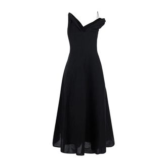 R&oacute;he Asymmetrisches Midikleid - - Dresses - Damen - Schwarzk - S