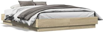 Les Tendances Cadre de lit ch&ecirc;ne sonoma 140x190 bois ding&eacute;nierie