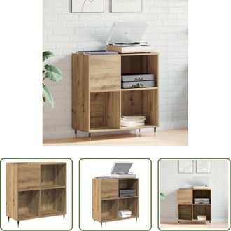 vidaXL vidaXL Rangement moderne - Meuble &agrave; vinyles avec &eacute;tag&egrave;re ch&ecirc;ne artisanal 85 x 38 x 89 cm