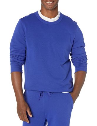 Amazon Essentials Herren Leichtes langärmeliges Frottee-Sweatshirt mit Rundhalsausschnitt (erhältlich in Big & Tall), Königsblau, XXL