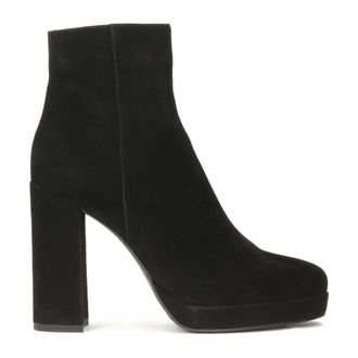Kazar Wildlederstiefel mit breitem Absatz und Plateau - - Shoes - Damen - Schwarzk - 40 EU