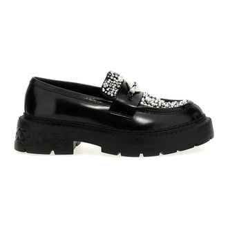 Jimmy Choo London Marlow Diamond Leder Loafers - - Shoes - Damen - Schwarzk - 36 1/2 EU