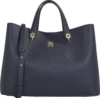 Tommy Hilfiger Sacoche Sac Femme Emblem Bandoulière Amovible, Bleu (Space Blue), Taille Unique