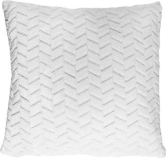 The Home Deco Factory TX0093, White Chevron Decorative Cushion 40x40 cm, Soft and Comfortable Interior Textile, ideal for armchairs, Sofas and beds, Easy Maintenance, Color