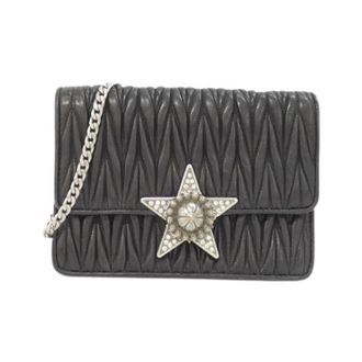Miu Miu Sac bandouli&egrave;re en cuir Pre-owned - Femme - Pre-owned - Noir - Taille: ONE Size