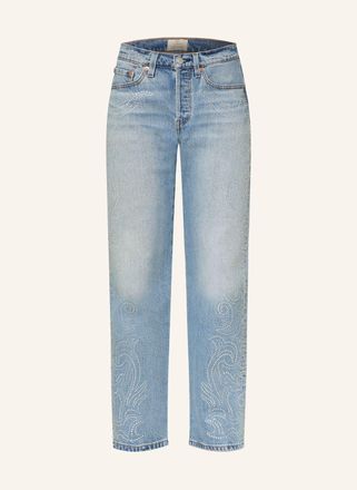 Levi's Straight Jeans 501 Curve Mit Schmucksteinen blau