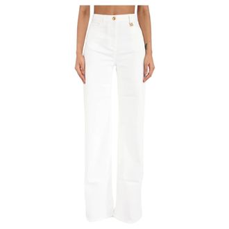 Elisabetta Franchi Femme, Pantalons, Blanc, Taille: W32 Palazzo Jeans