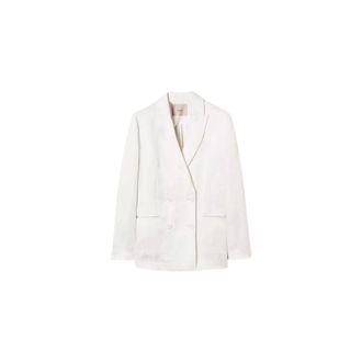 Twinset Femme, Vestes, Blanc, Taille: 36 FR Blazer en jacquard satin&eacute;