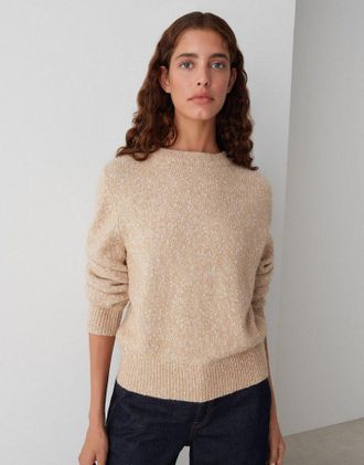 OPUS Strickpullover PANEP aus zweifarbigen Effektgarn normale Passform, nat&uuml;rlicher Griff, M&eacute;lange-Effekt