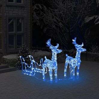 Festnight Rentier Beleuchtet Aussen Rentier mit Schlitten Led Rentier Outdoor Weihnachtsdeko Aussen Rentiere mit Schlitten Weihnachtsbeleuchtung Au&szlig;en Rentier w