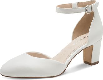 Tamaris Damen Klassische Pumps, Frauen Pumps,TOUCHit-Fu&szlig;bett,Womens,Woman,Absatzschuhe,high Heels,Heels,stoeckelschuhe,White Leather,40 EU