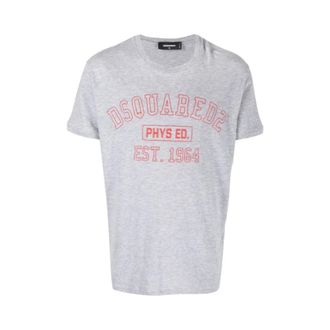 Dsquared2 Hellgraues Rundhals-T-Shirt - - Tops - Herren - Grau - XL