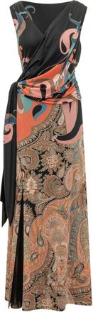 Etro Femme, Robes, Multicolore, Taille: 40 FR Draped Wrap Maxi Dress