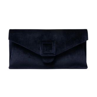 Twentyfourhaitch Beid Samt-Clutch - - Bags - Damen - Blau - ONE SIZE