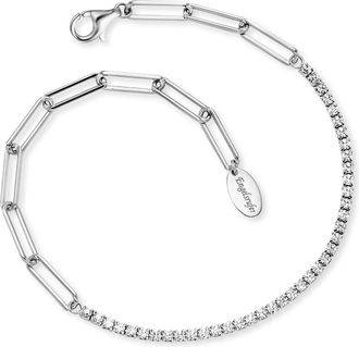 Engelsrufer Damen Armband aus Sterling Silber, mit 39 Zirkonia besetzt, Karabinerverschluss, längenverstellbar, nickelfrei, Größe: 17+3cm