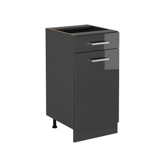 Vicco Meuble Cuisine R-Line, Anthracite Haute Brillance, 40cm sans PT