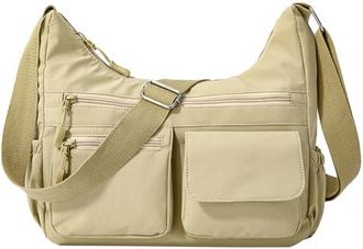 Generic Grand sac &agrave; bandouli&egrave;re polyvalent en nylon pour femme, travail, shopping, voyage, quotidien, kaki, 11.02x4.33xcinch