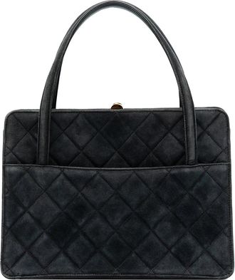 Chanel Crossbody Bags - Quilted Suede Handbag - Gr. unisize - in Grau - für Damen