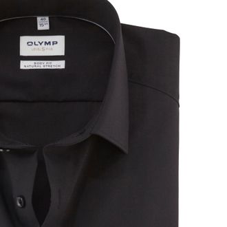 Olymp Herren Oberhemd Langarm Level Five,Uni,366 Level 5 Body fit (15.05.2015 - F16),21 New York Kent-2,schwarz 68,44