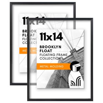 Americanflat Schwebender Aluminium-Bilderrahmen, 27,9 x 35,6 cm, Schwarz, Verwendung als 28 x 35 cm großer Bilderrahmen oder 20,3 x 25,4 cm großer schwebender Rahm