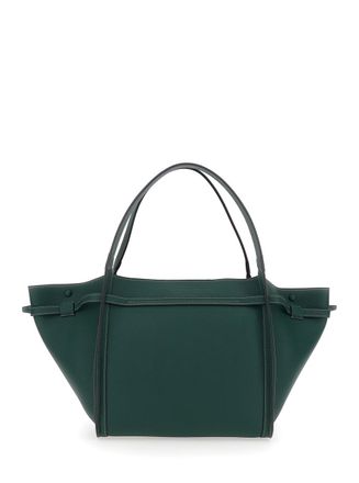 Tod's Womens Tote Bag Timeless T Green Leather Calf
