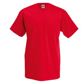 Fruit Of The Loom Valueweight T-Shirt f&uuml;r M&auml;nner mit V-Ausschnitt, kurz&auml;rmlig (3XL) (Rot)