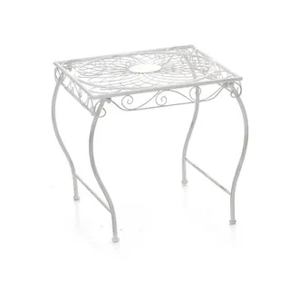Clp Table robuste des &eacute;l&eacute;ments d&eacute;coratifs &eacute;l&eacute;gants ext&eacute;rieurs en fer diverses couleurs colore : Blanc antique