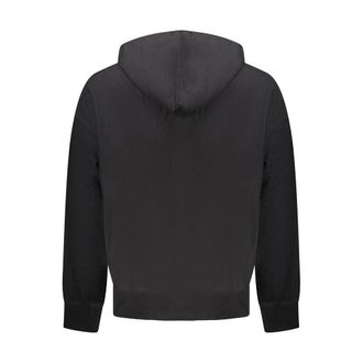 Calvin Klein Embroidered Logo Cotton Hoodie - Black