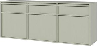 Selsey Evo - Sideboard 3-türig hängend mit 3 Schubladen, Salbeigrün, 154 cm - Selsey