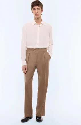Fursac Pantalon de costume &agrave; rayures en laine - Taille 36 - Homme