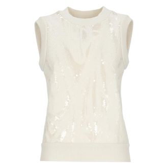 PESERICO Rundhals-Gilet - - Knitwear - Damen - Wei&szlig; - S