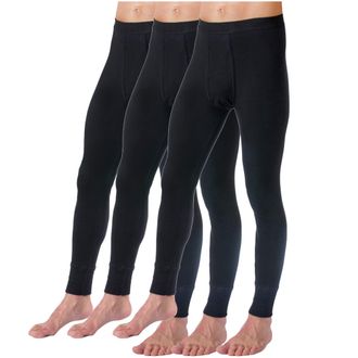 Hermko 3540 Herren Lange Unterhosen mit Eingriff 3er Pack (Weitere Farben) Bio-Baumwolle, Gr&ouml;&szlig;e:D 14 = EU 8XL, Farbe:schwarz