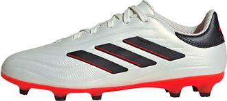 adidas Unisex Kinder Copa Pure II League Firm Ground Boots, Ivory/Core Black/Solar Red, 38 2/3 EU