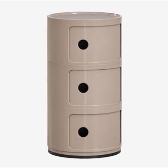 Sklum Table de chevet ronde &Oslash;30 cm avec &eacute;tag&egrave;res Babel SKLUM Moka Brown