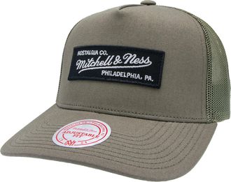 Mitchell & Ness Trucker Snapback Essential - Box Logo, Olive