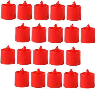 Cabilock 20 St&uuml;ck Flammenlose LED Teelichter Rote Kerzen mit Warmem Licht Tropfwasserfrei Sicher und Langlebig Dekorativ f&uuml;r Geburtstage Hochzeiten Buddhistisc