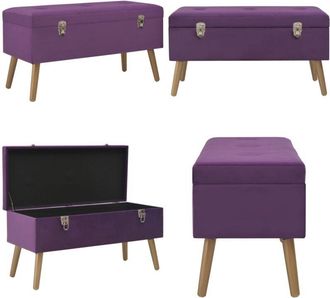 vidaXL Bank mit Stauraum 80 cm Lila Samt - Samtbank - Sitzbank - Flurbank - Beistelltisch - Deko - Home & Living