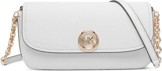 Michael Kors Femme, Sacs, Blanc, Taille: ONE Size Sac bandouli&egrave;re &agrave; plaque logo