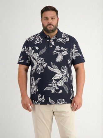 Lerros Poloshirt Poloshirt mit floralem All-over-Print, grosse Gr&ouml;&szlig;en