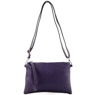 modamoda.de T186 - Sac italien &agrave; bandouli&egrave;re et &agrave; bandouli&egrave;re moyen, Couleur:Violet fonc&eacute;