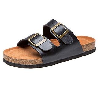 LaoZan Unisexe Adulte Li&egrave;ge Sandales pour Femme et Homme, Boucles R&eacute;glables Chaussures de Plage Pantoufles de Plage 40 Noir