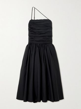 Abadia Laana Midikleid Aus Popeline Aus Einer Baumwollmischung Mit Raffungen - Schwarz