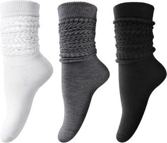 Dreshow Chaussettes Souples Extra Longues pour Femme - Empilées Montantes Tricotées pour lAutomne et lHiver - Hautes Tubulaires