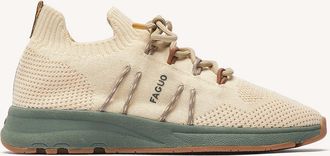 Faguo Baskets blanc et kaki tencel