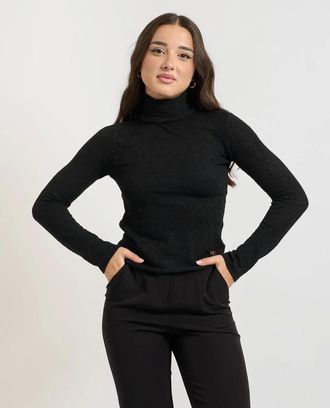 Yes-Zee YES Zee, Femme, Pulls, Noir, Taille: 36 FR M026-Ix000801 Pull &agrave; col roul&eacute;