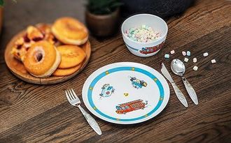 Zilverstad Geschirr-Set Einsatzfahrzeuge Porzellan